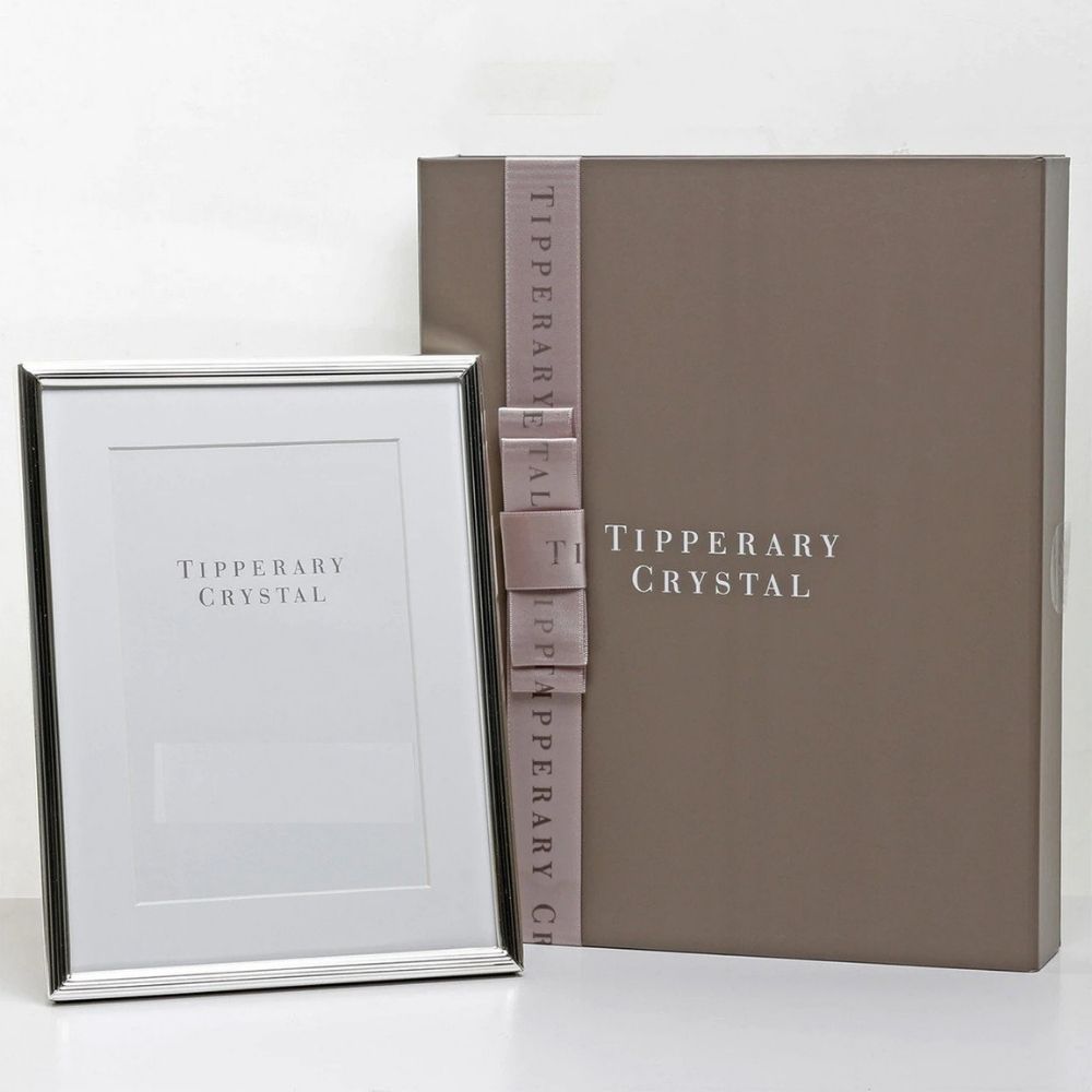 Tipperary Crystal White Mount Photo Frame 5 Inch x