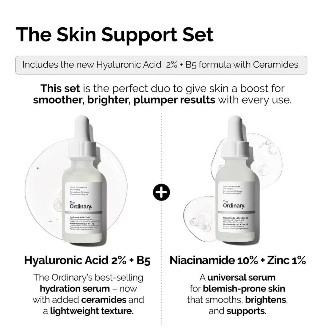 The Ordinary The Skin Support Set (with HA2% V2 Ne